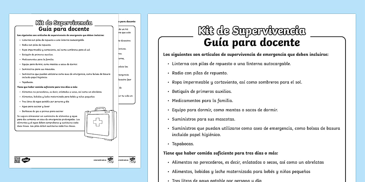 Kit de Supervivencia - Actividad Grupal - Twinkl Colombia