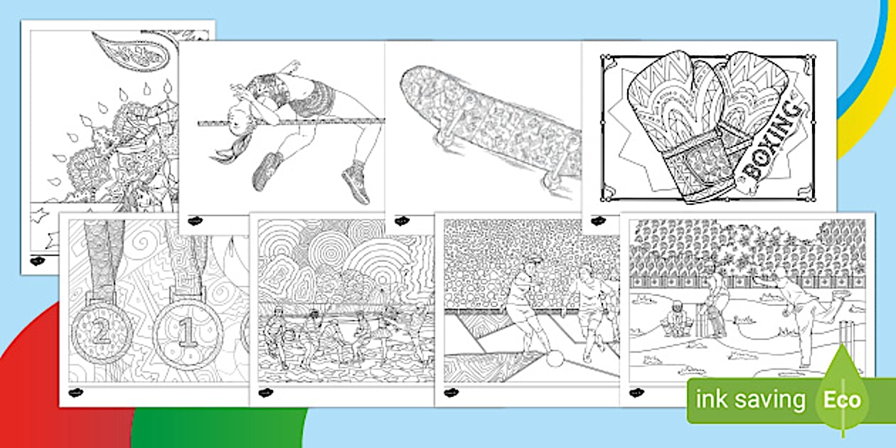 Summer Games Mindfulness Colouring Pages (teacher made)