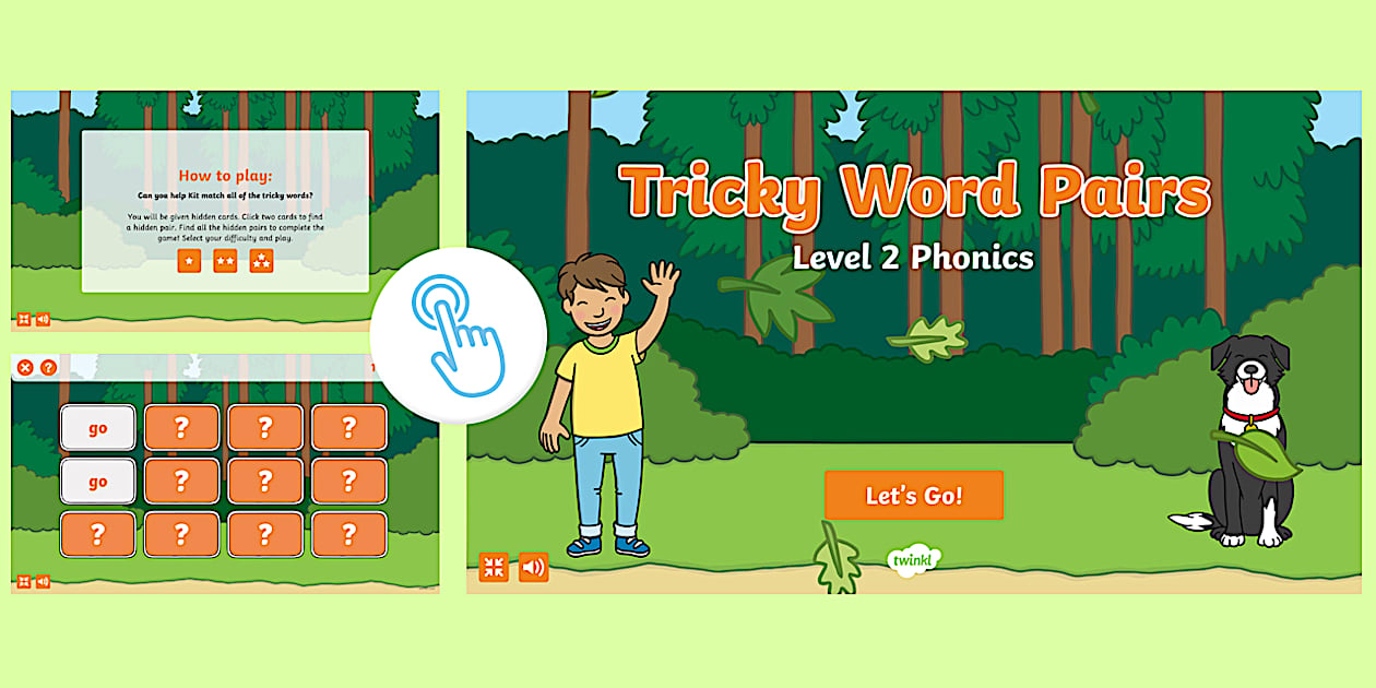 Level 2 Phonics Tricky Word Pairs Game | Word Games for Kids