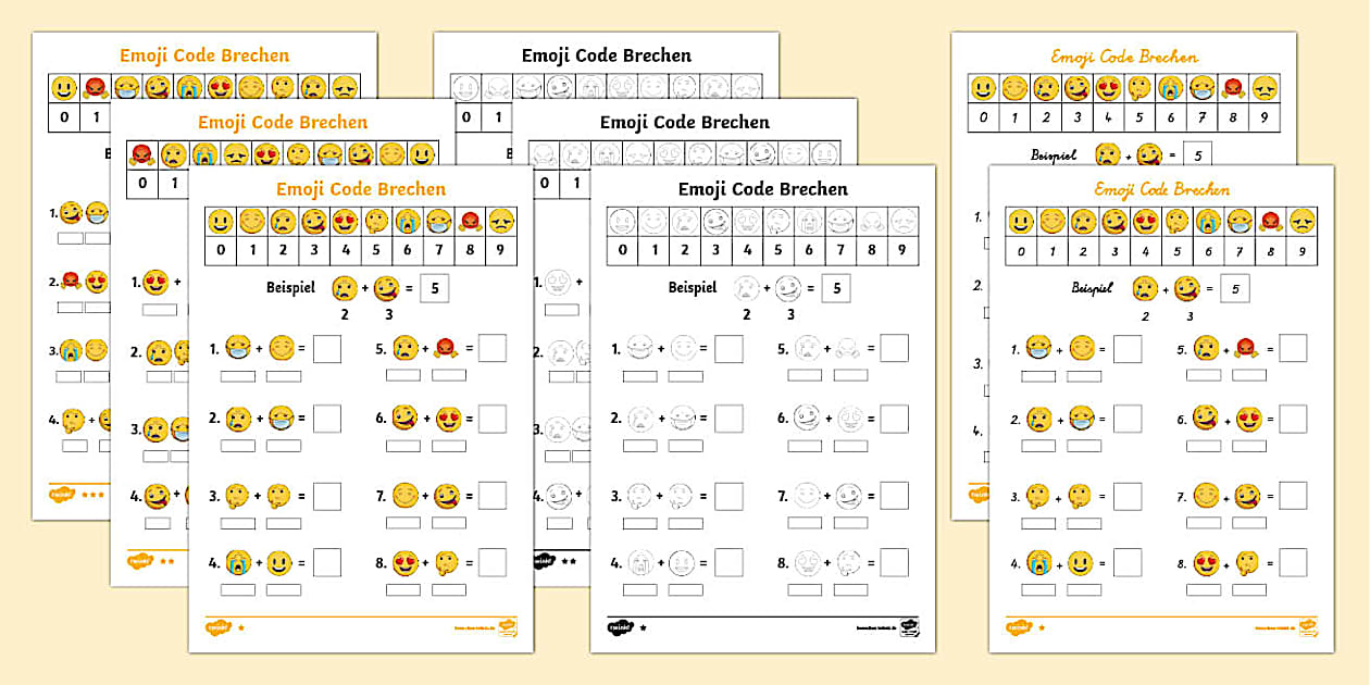 😊 Emoji Addition Knacken Sie den Geheimcode - Arbeitsblätter 😊 Emoji Addition Knacken Sie den Geheimcode - Arbeitsblätter