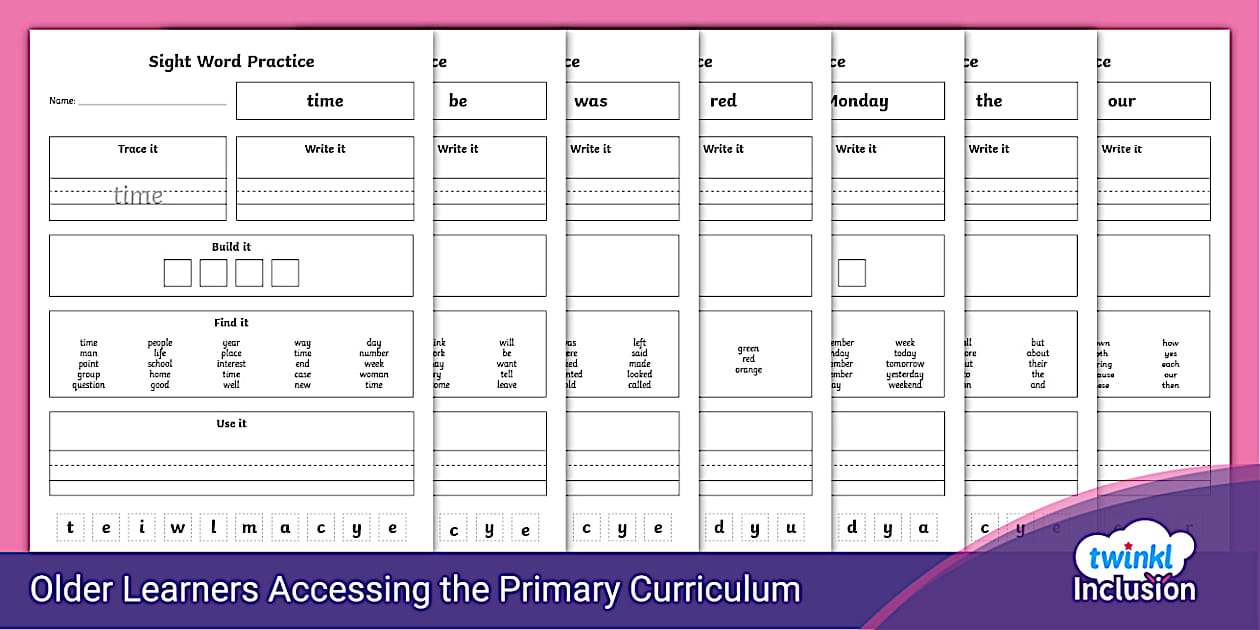 SEND Functional Sight Words Activity Pack | Twinkl Inclusion