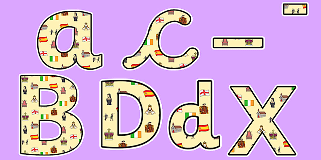 Cursive Elizabeth I Themed Display Lettering (teacher made)