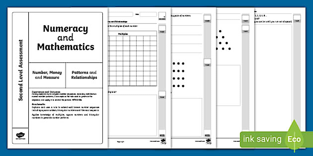 Second Level Numeracy and Mathematics Assessment -Patterns and ...