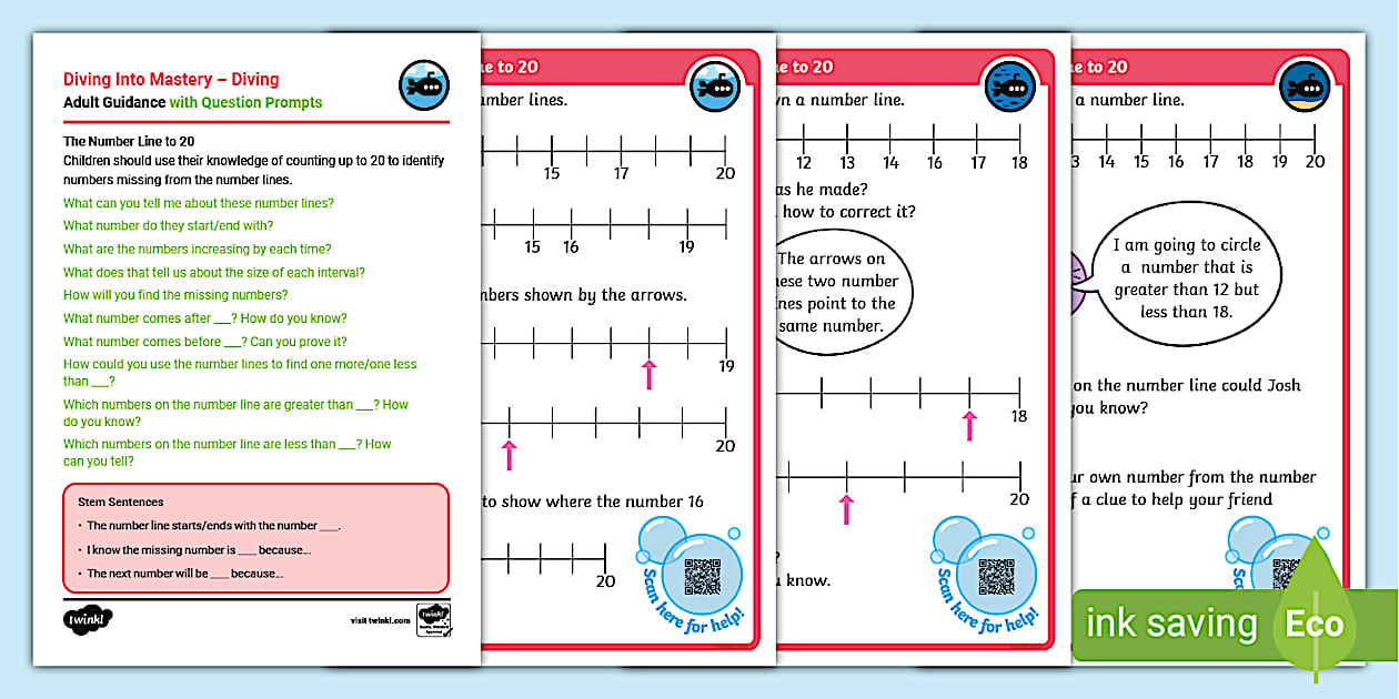 👉 Year 1 Diving into Mastery: Step 8 The Number Line to 20