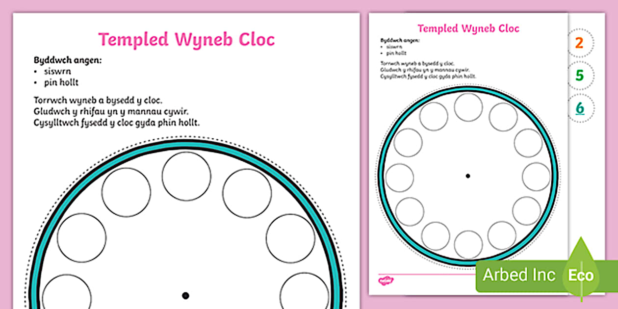 Templed Wyneb Cloc Rhyngweithiol