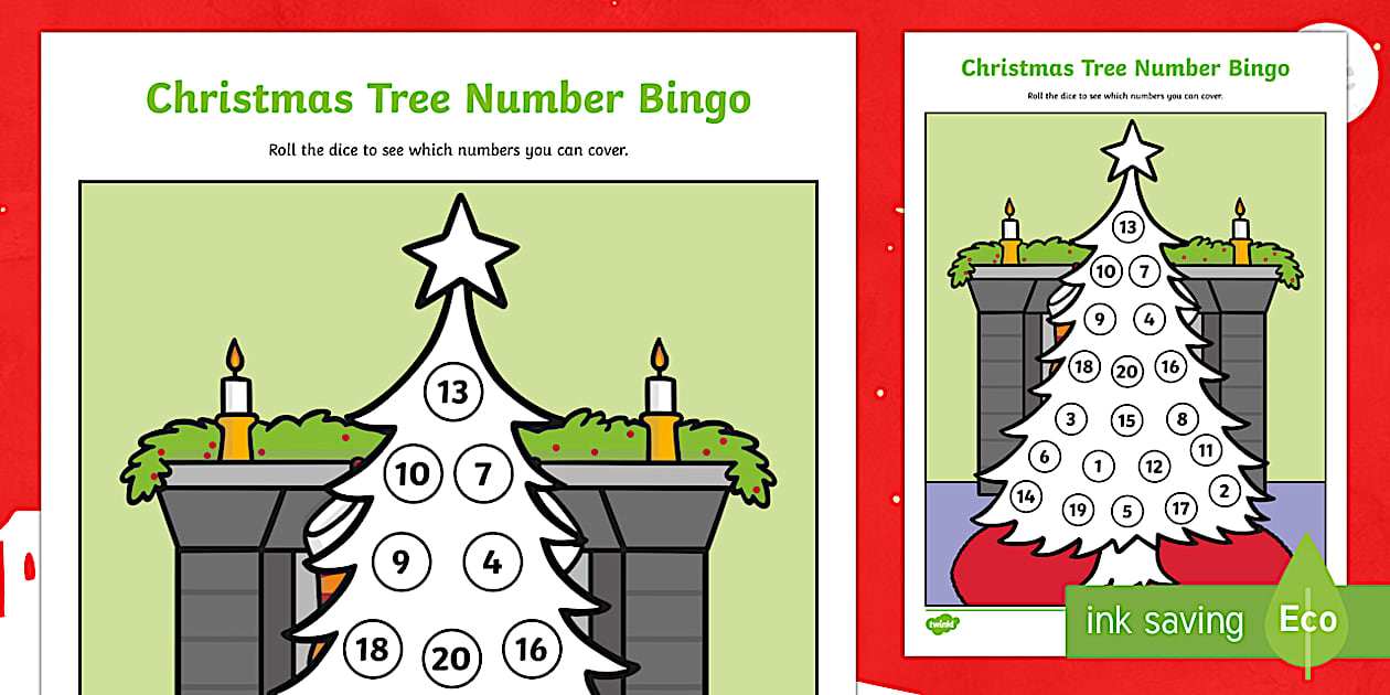 Christmas Bingo with Numbers - Christmas Tree Activity