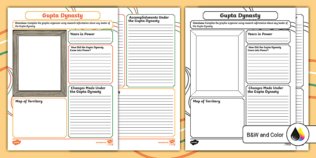 Sixth Grade Gupta Dynasty Graphic Organizer (Teacher-Made)