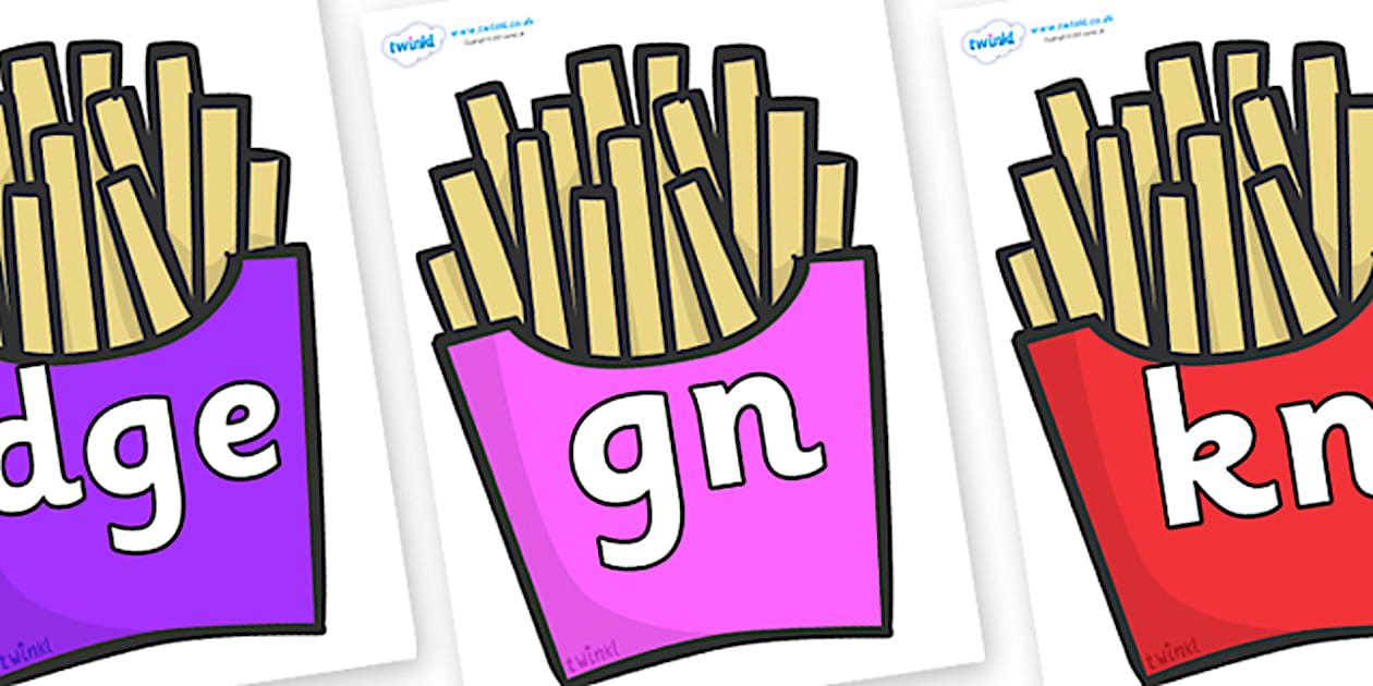 Cursive Silent Letters on French Fries (teacher made)