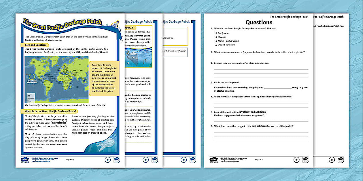 Ocean Pollution UKS2 Non-Fiction Reading Comprehension