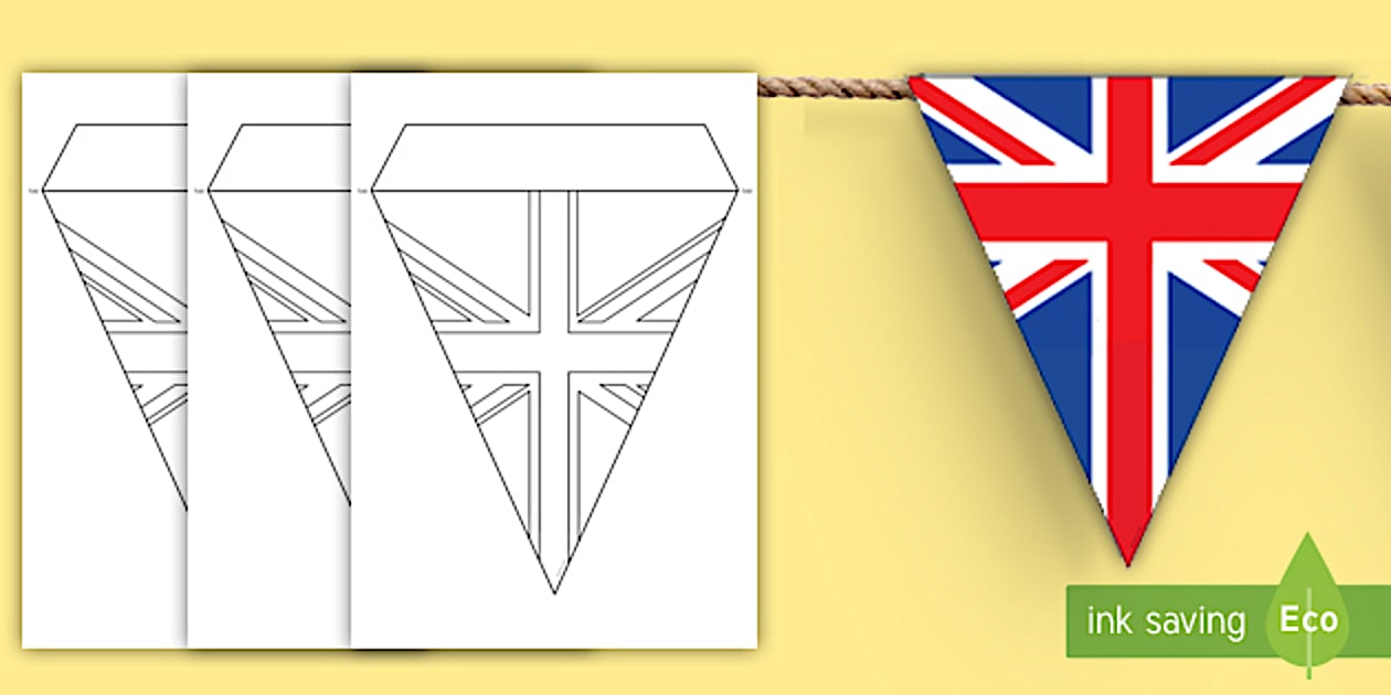 Union Flag Template Display Bunting (teacher made) - Twinkl