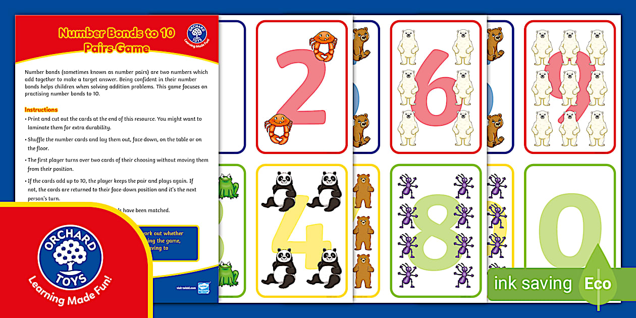 FREE! - Orchard Toys: Number Bonds to 10 Pairs Game - Twinkl