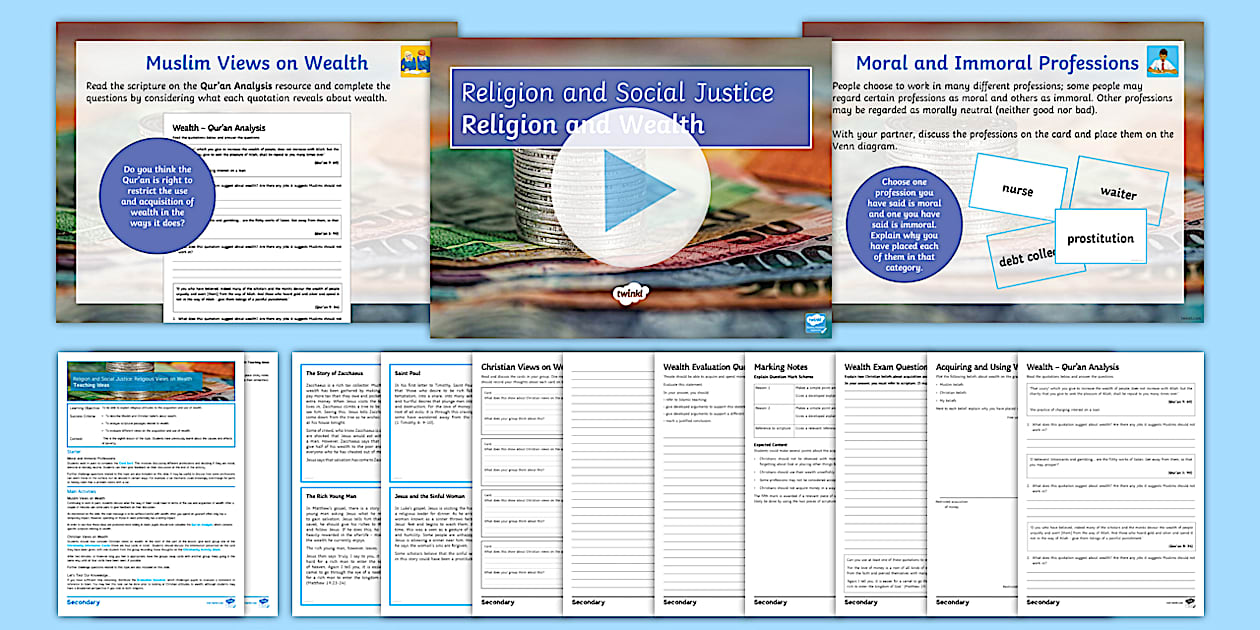 Religion and Wealth Lesson Pack (teacher made) - Twinkl