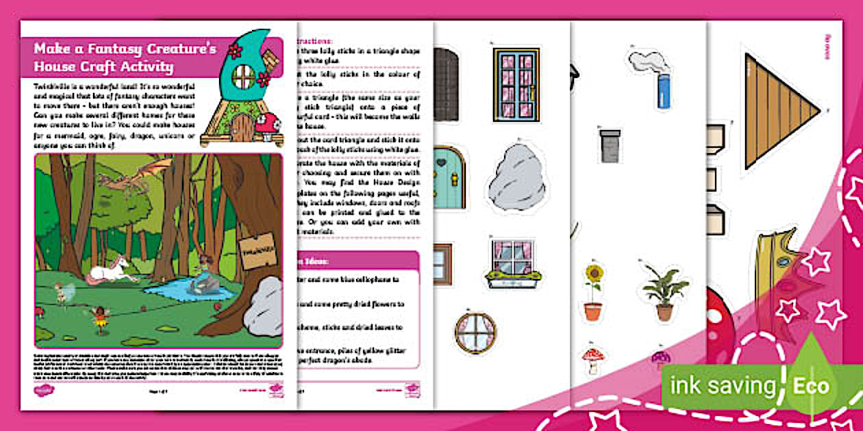 Make a Fantasy Creature's House Craft Activity - Twinkl