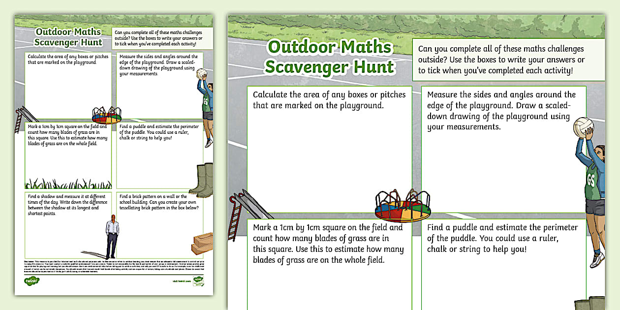 👉 KS2 Outdoor Maths Scavenger Hunt - Twinkl