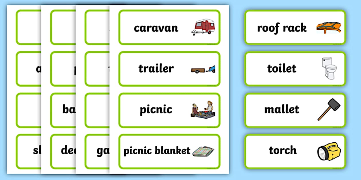 Campsite Word Cards (teacher made) - Twinkl