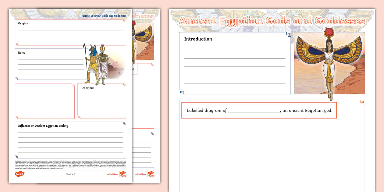 Ancient Egyptian Gods and Goddesses Non-Chronological Report