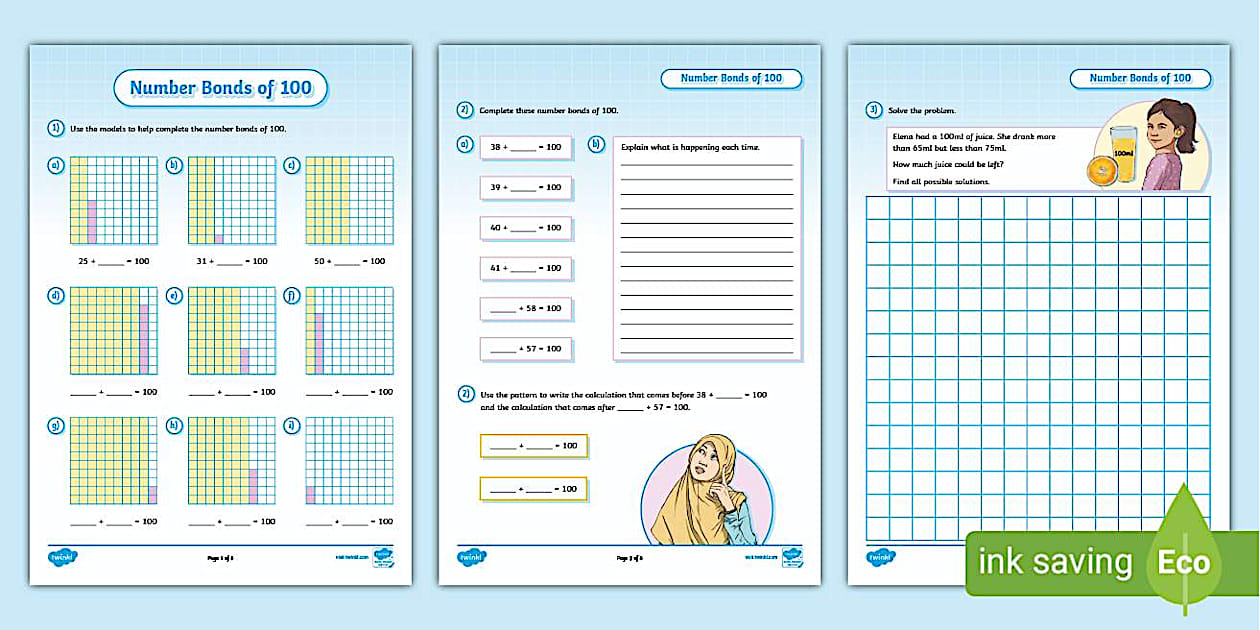 👉 Number Bonds Grids Number Bonds Of 100 Twinkl Ks2 Maths