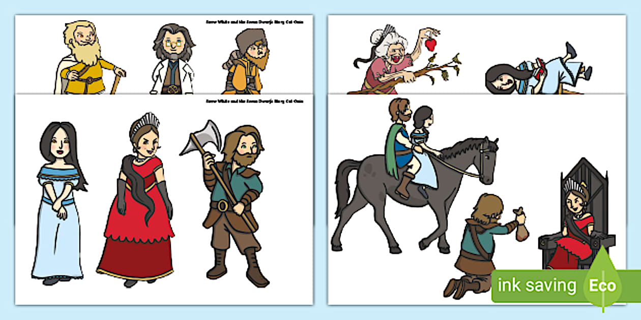 Snow White And The Seven Dwarfs Story Cut Outs Twinkl