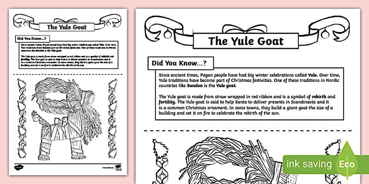 The Yule Goat Colouring Page