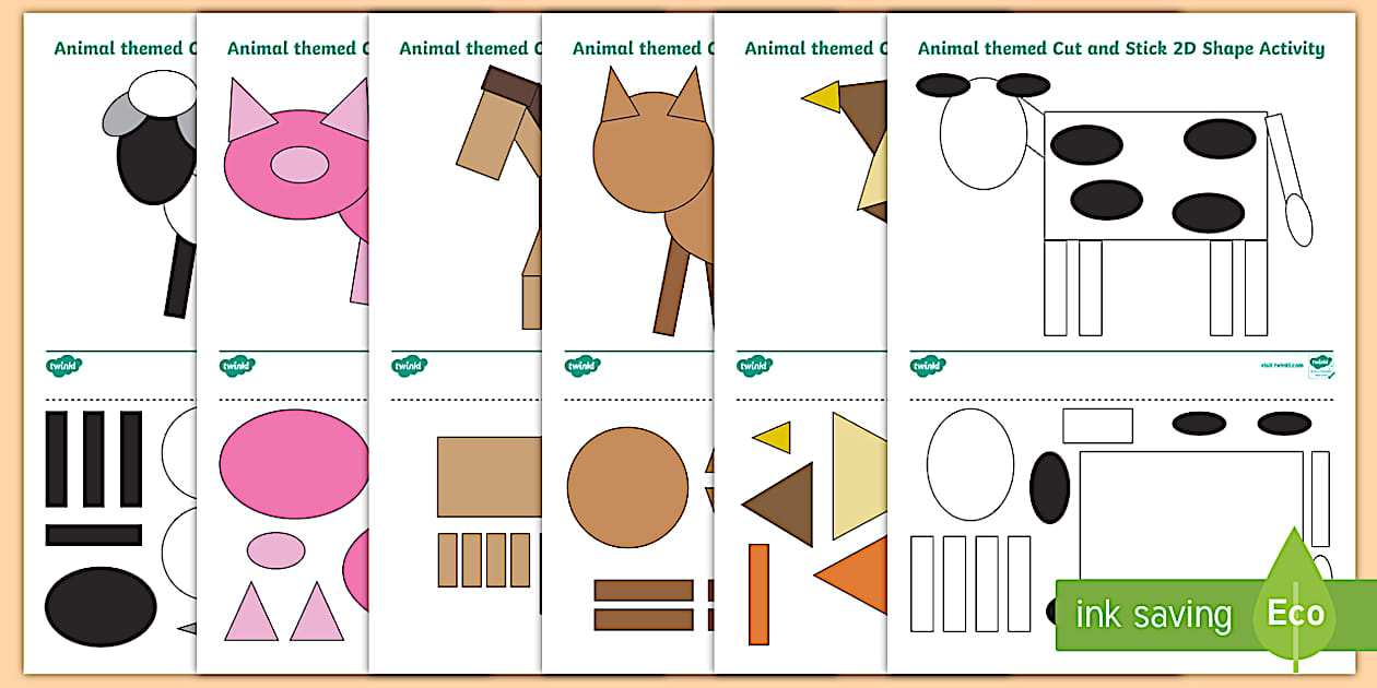 2D Shape Animal Crafts | EYLF and F-2 | Teacher-Made