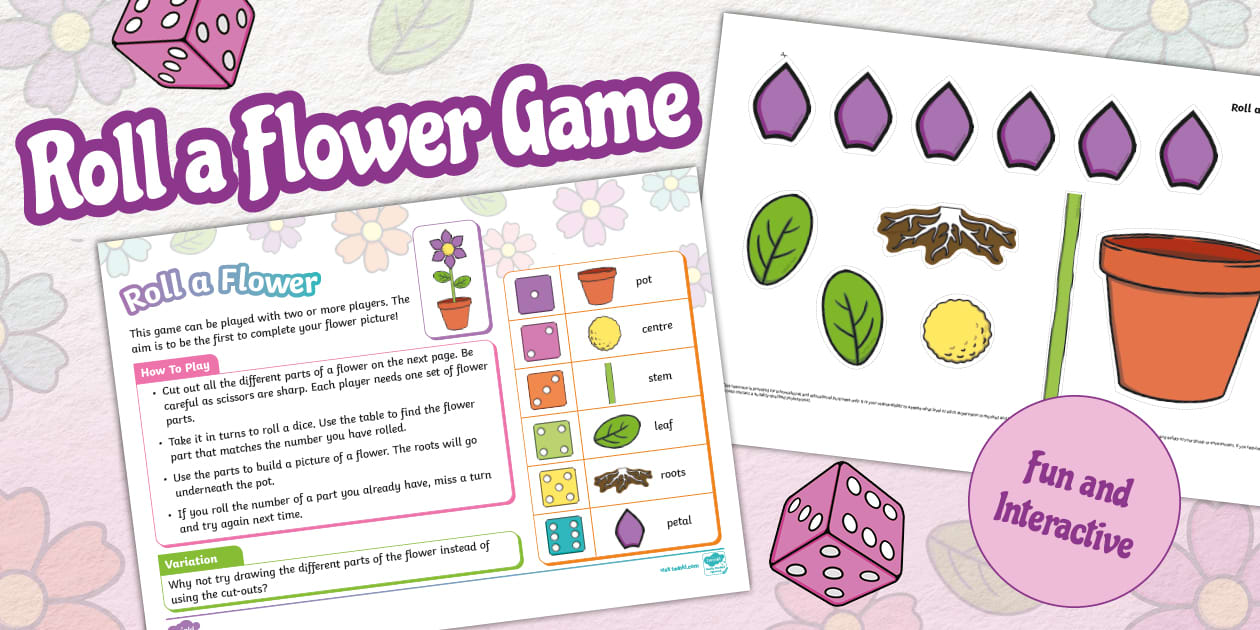 Roll a Flower Game - Twinkl - KS1