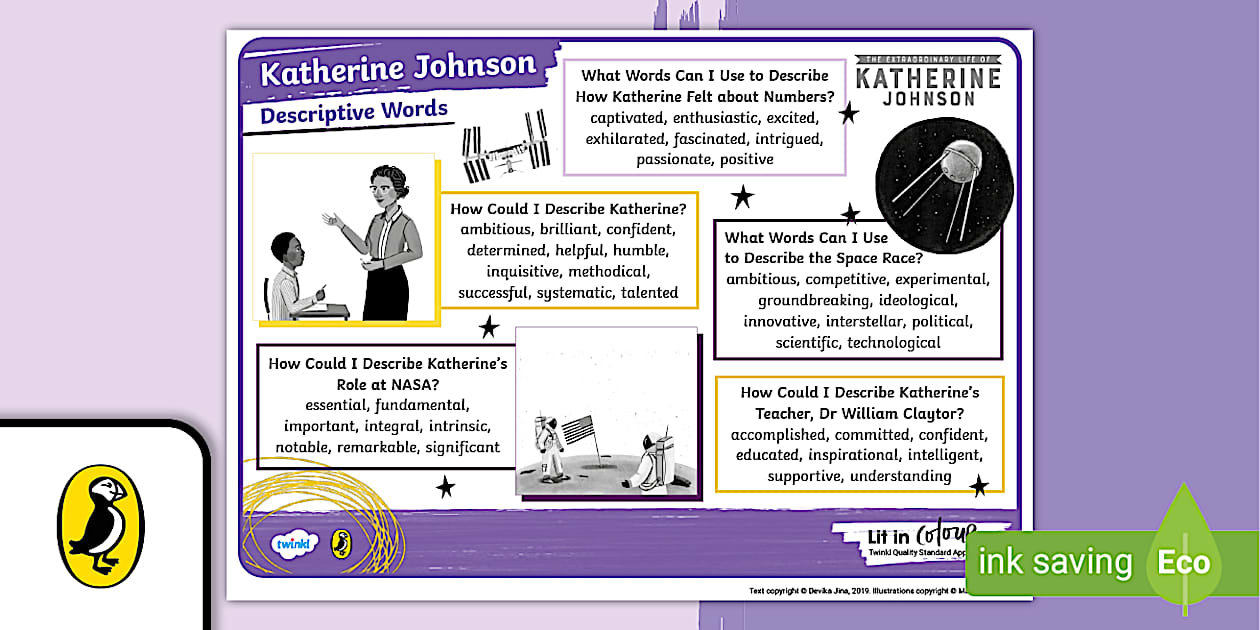 FREE! - The Extraordinary Life: Katherine Johnson Descriptive Words
