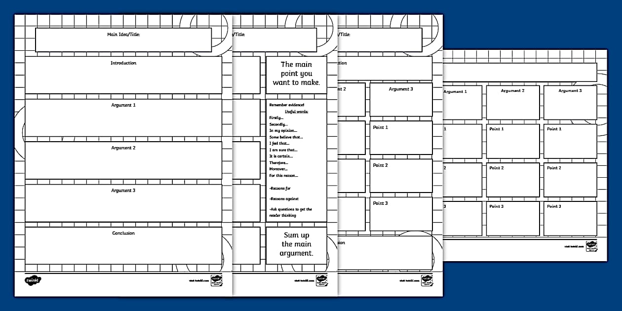 Persuasive Writing Outlines for 6th-8th Grade