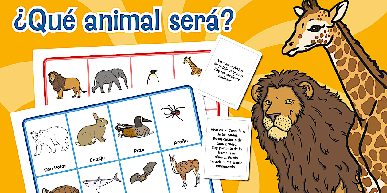 Bingo: Los animales y sus características