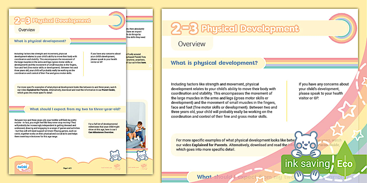 Age 2-3 Physical Development Overview (teacher made)