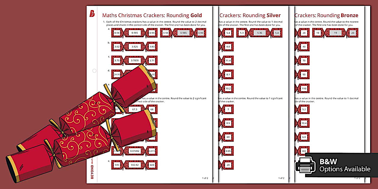 👉 Maths Christmas Crackers: Rounding - Twinkl