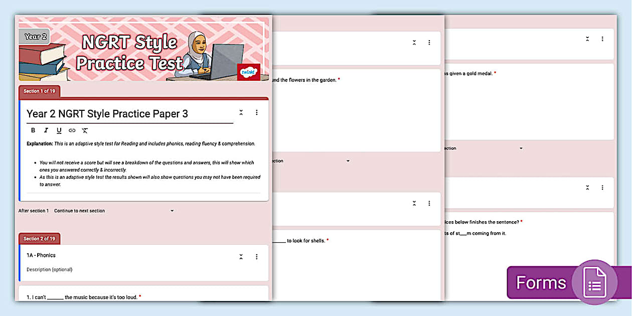 Year 2 NGRT Style Practice Test 3 (Teacher-Made) - Twinkl