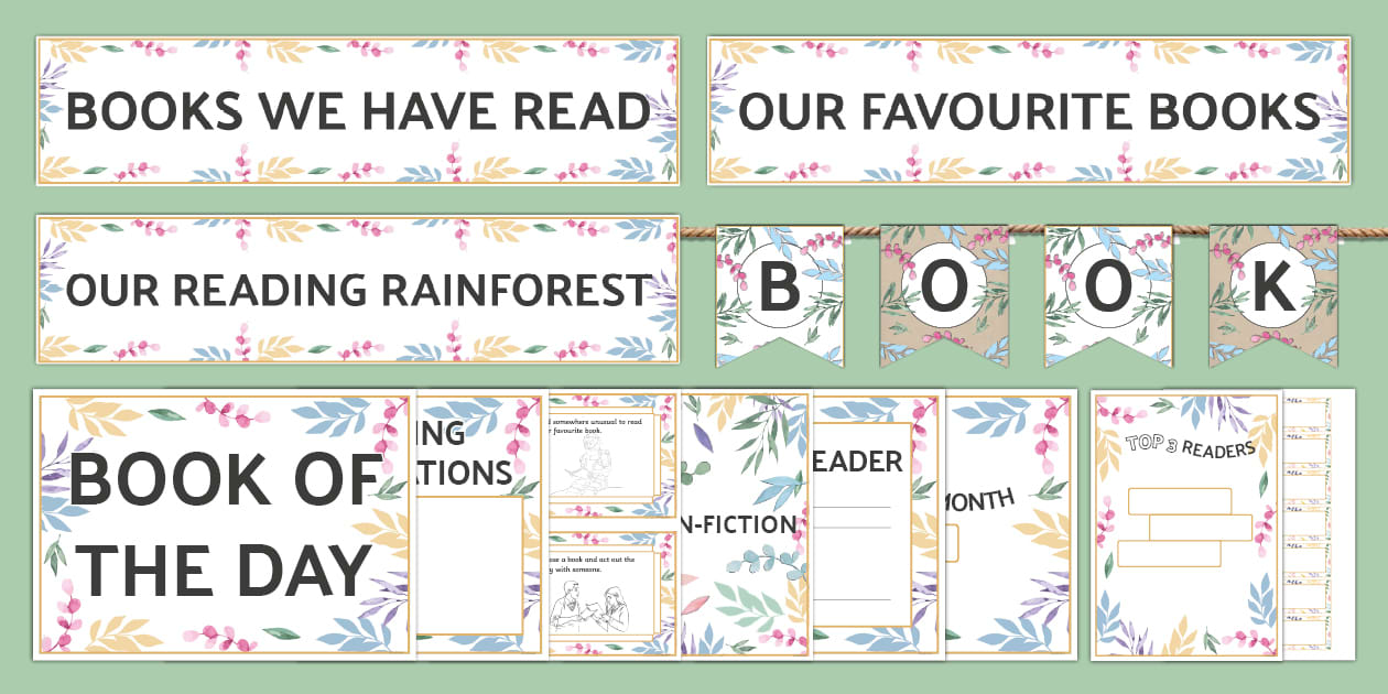 Colourful Botanical Reading Area Display Pack (teacher made)