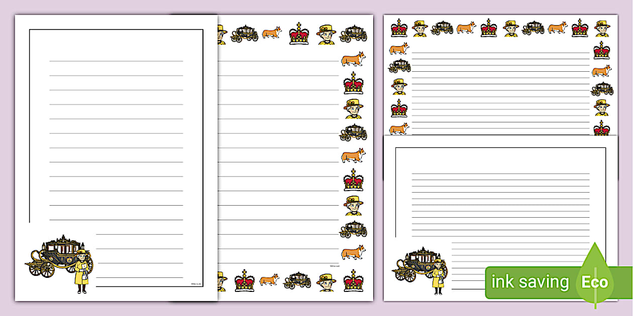 Editable Queen Elizabeth II Themed Page Borders - Twinkl