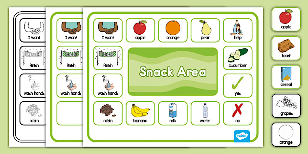 Snack Area Communication Board (teacher made) - Twinkl