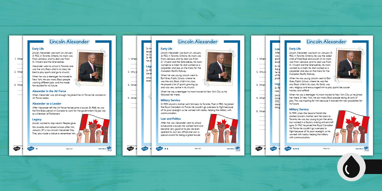 Lincoln Alexander Differentiated Reading Comprehension