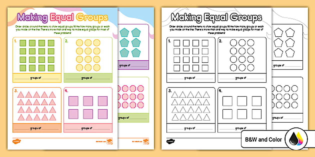 Equal Groups Worksheets | Math | Twinkl USA - Twinkl