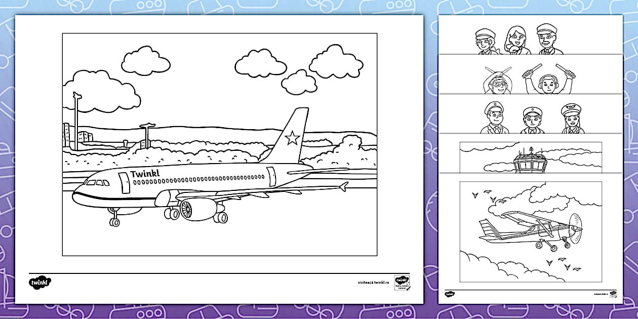 Avioane – Desene de colorat (teacher made) - Twinkl