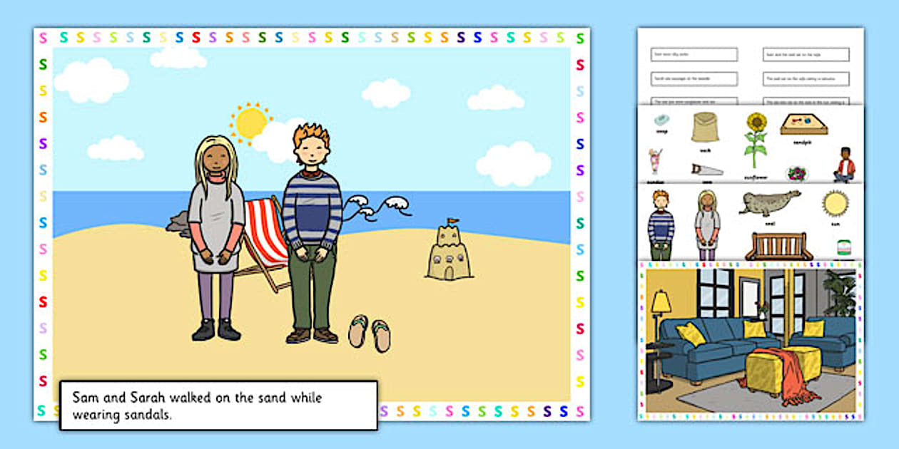 Editable Silly 's' Sentences Cut and Stick Pictures - Twinkl