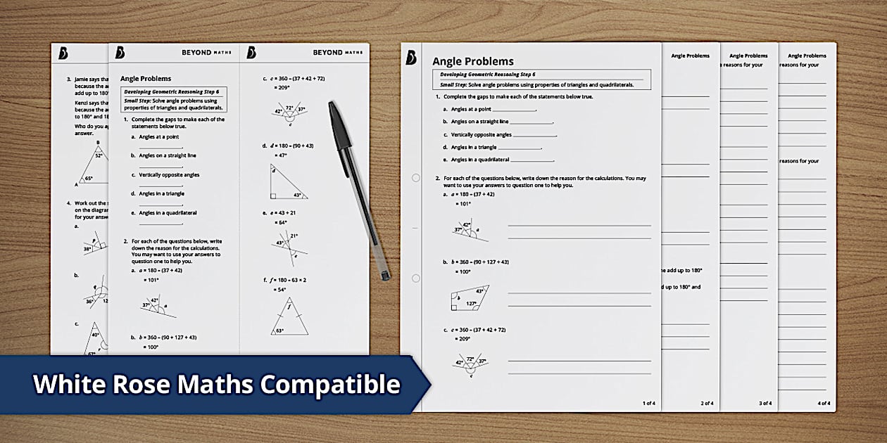 👉 Angle Problems (teacher made) - Twinkl