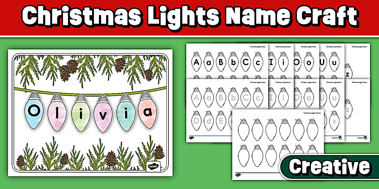 Christmas Lights Name Craft