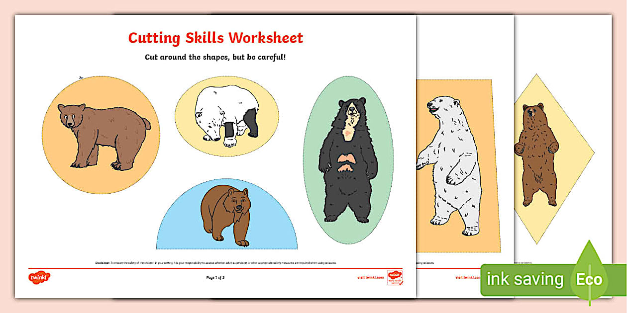 Bears Cutting Skills (teacher made) - Twinkl