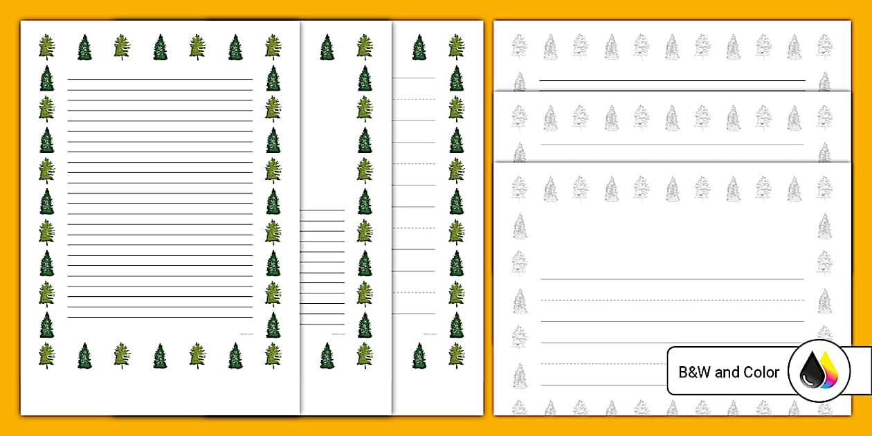 Journal Writing Pages - Temperate Forest Biome Border