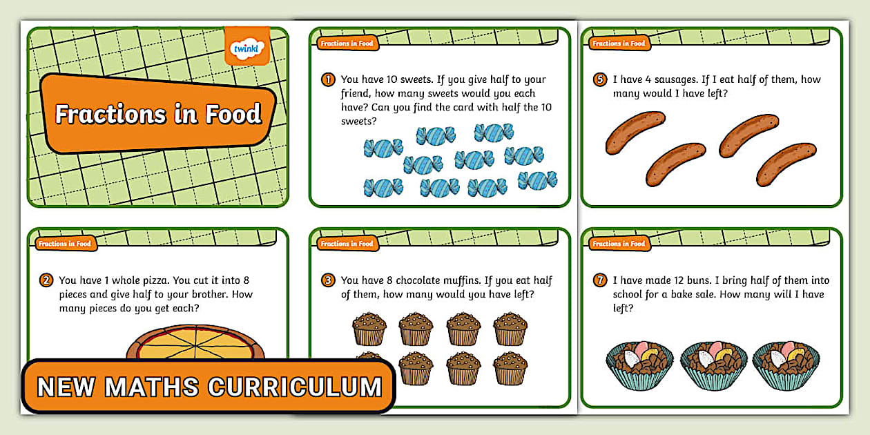 Fractions In Food Challenge Cards | Twinkl Ireland - Twinkl