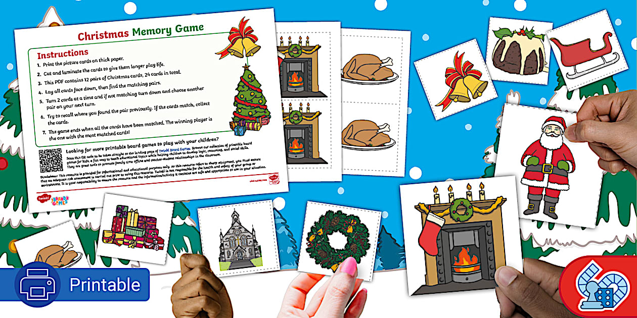 Christmas Topic Memory Game - Christmas Family Games