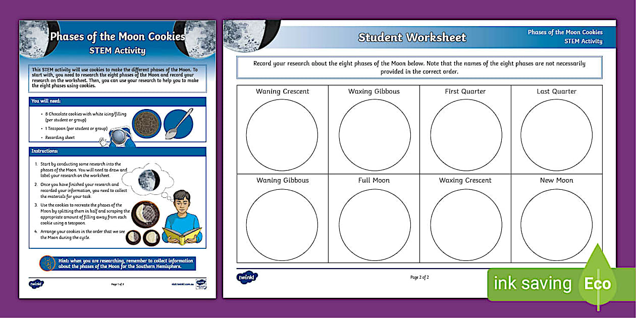 Phases of the Moon Cookies STEM Activity (teacher made)