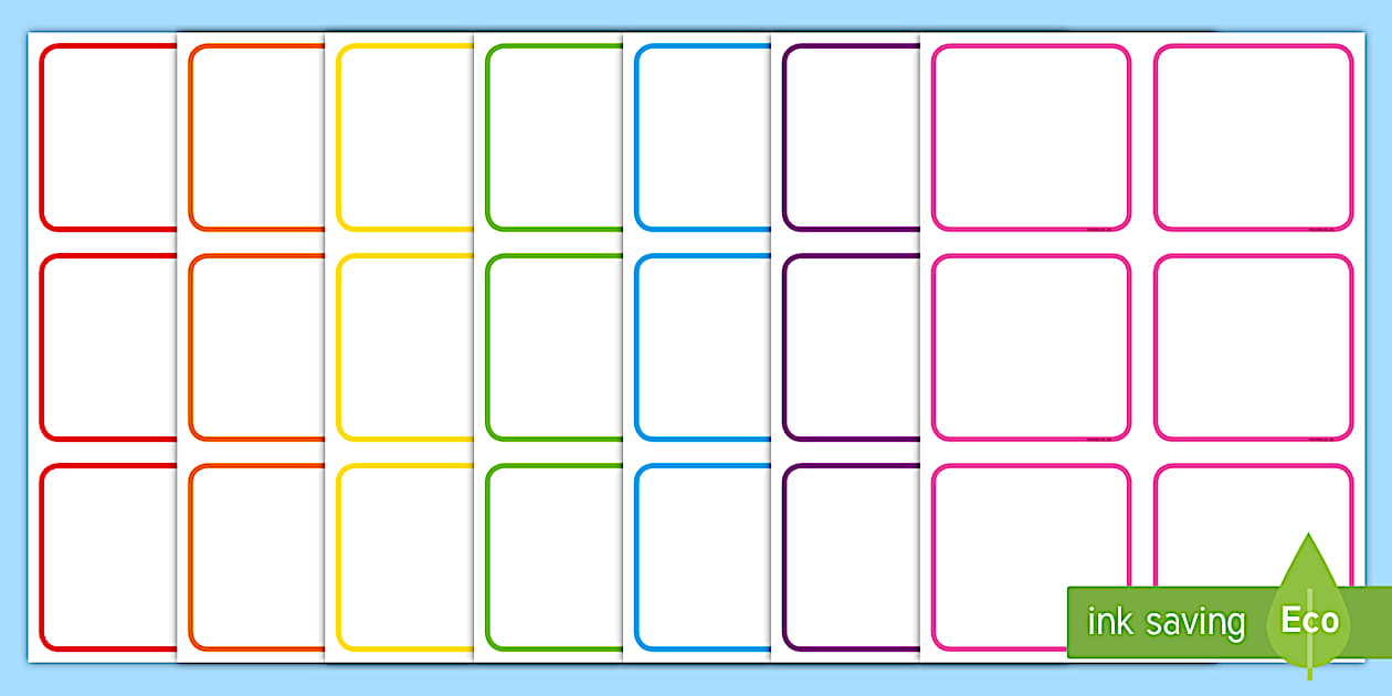 Labeli Pegiau Sgwâr Gwag (teacher made) - Twinkl