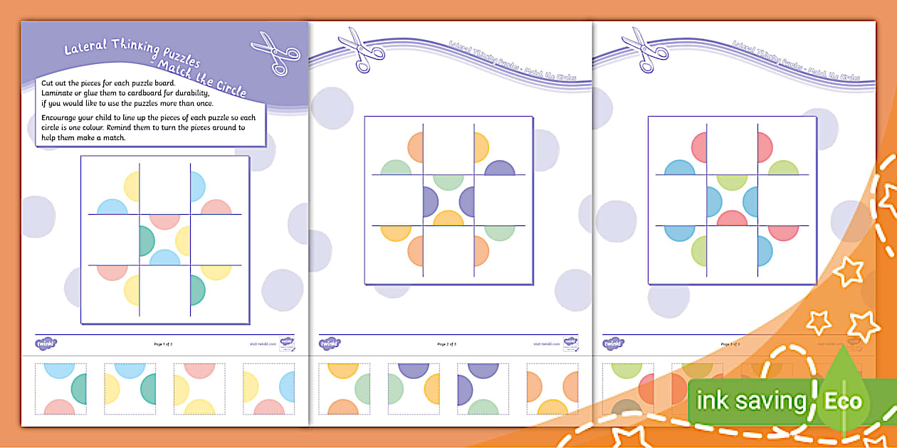 Lateral Thinking Puzzles - Match the Circles - Twinkl