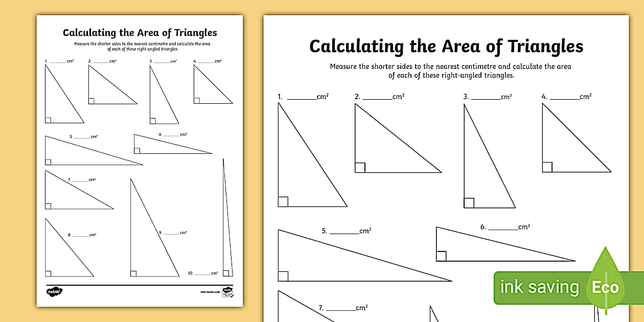 KS2 Area of a Triangle Worksheets (teacher made) - Twinkl