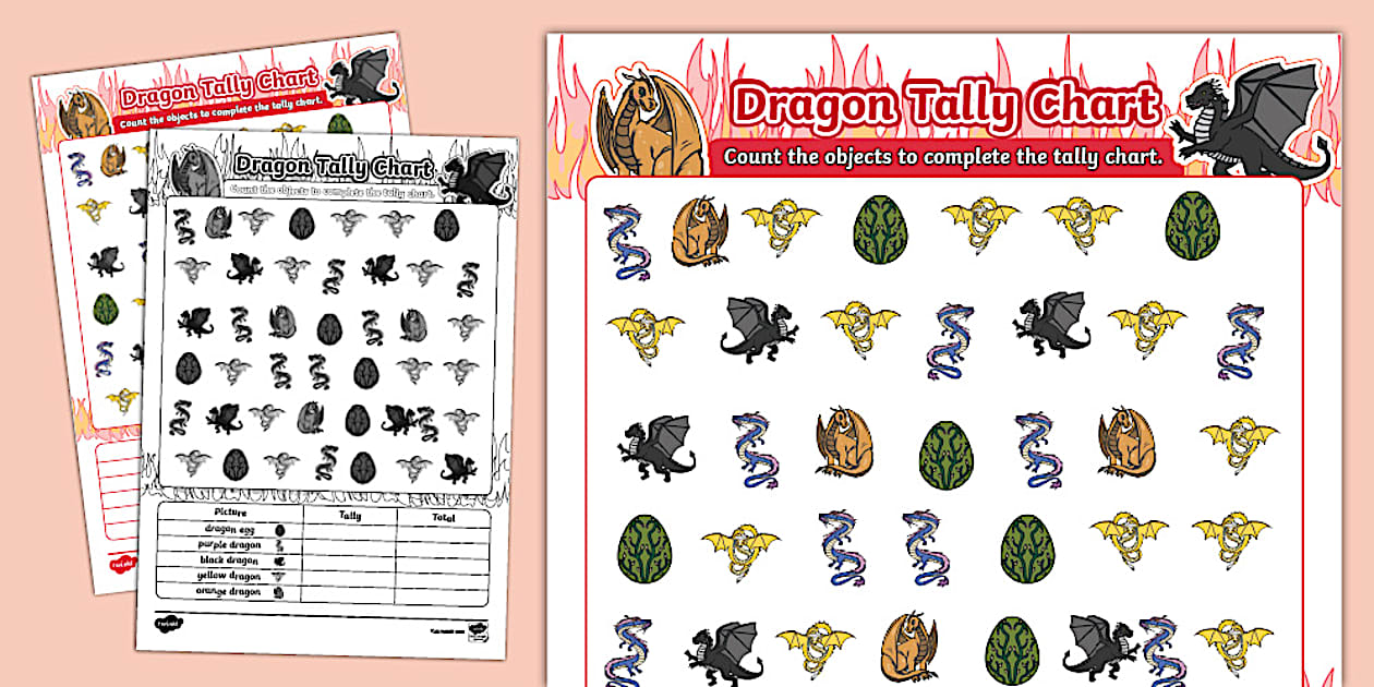 👉 Dragon Count and Tally Activity Sheet (teacher made)