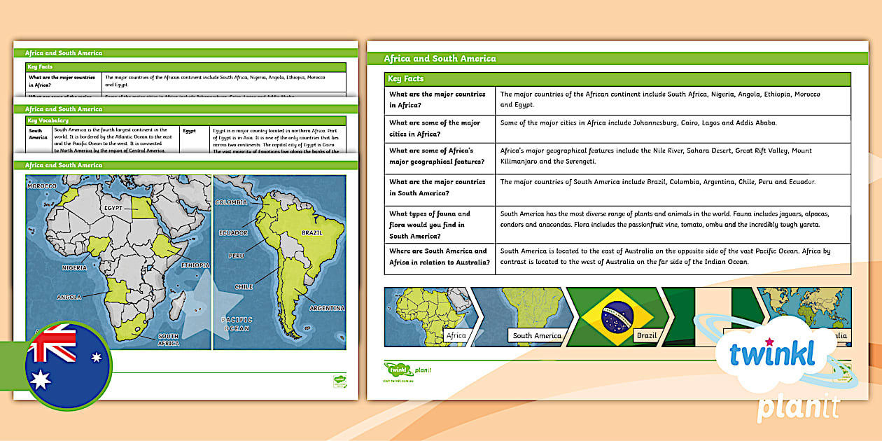 Year 4 HASS Geography Africa and South America Knowledge Organiser
